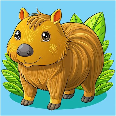 Een Cartoon Tekening Van Een Bever Met Een Cartoon Gezicht Premium Ai Gegenereerde Vector