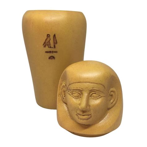 Canopic Egyptian Jar With Human Head Lid Imseti Miniature Teaching Sta