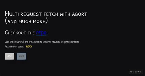 React Abortable Fetch Forked Codesandbox React Abortable Fetch Forked Codesandbox