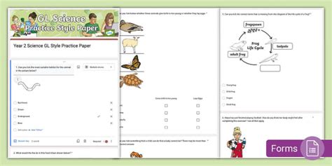 Year 2 Science Gl Style Practice Paper Twinkl
