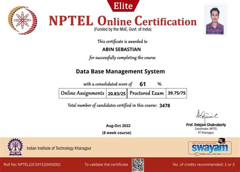 Abin Sebastian On Linkedin Dbms Nptel