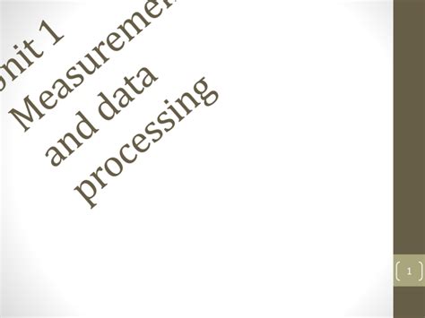 Chemistry Unit 1 Measurement And Data