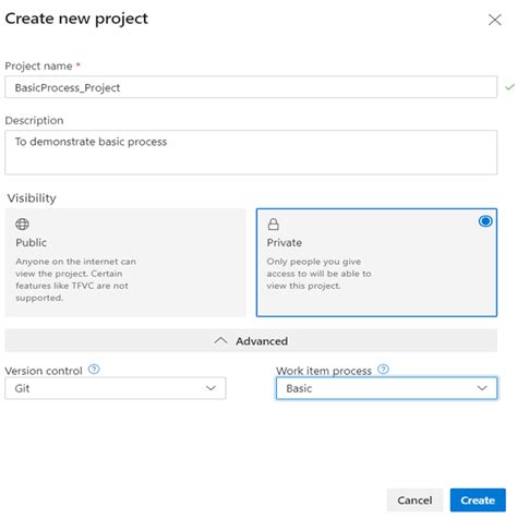 Microsoft Azure Create Project In Azure Devops Using Basic Process GeeksforGeeks