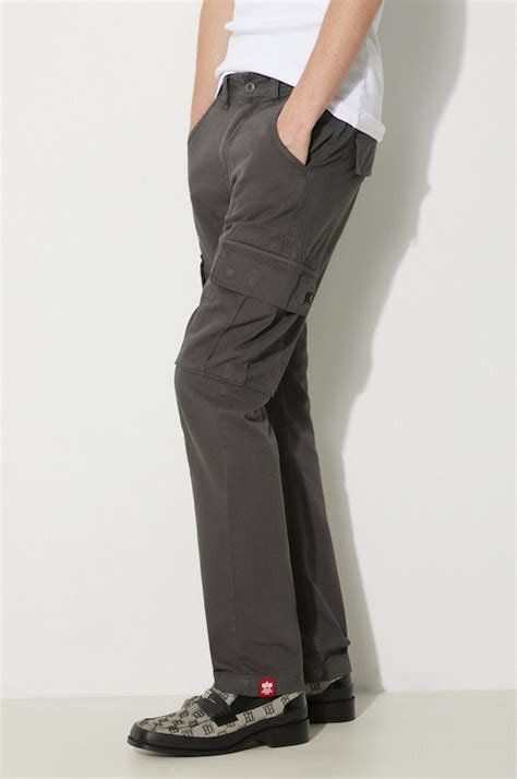 Βαμβακερό παντελόνι Alpha Industries Agent Pant χρώμα γκρι 158205