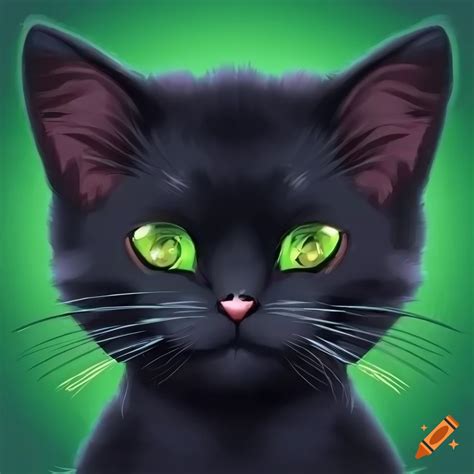 Green Black Cat Anime Wallpaper