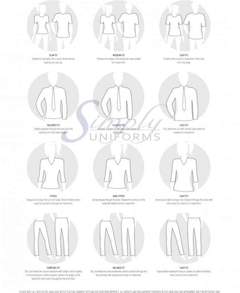 Sizing Guide Simply Uniforms