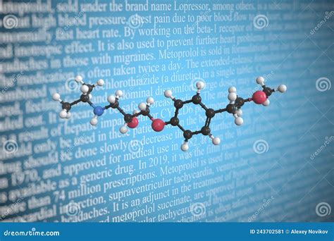 Metoprolol Molecular Structure 3d Flat Model Lopressor Structural