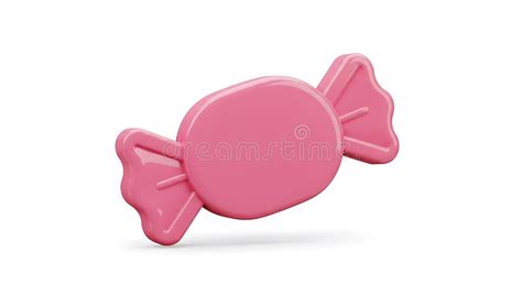 Pink Candy Shaped Model Featuring A Smooth Glossy Surface Resembling A Stock Illustration