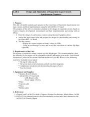 CEG F Lab B Pdf LAB Design And Simulation Of Sequential Logic Circuits Synchronous