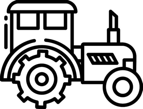 Tractor Outline Vector Illustration Premium Vector
