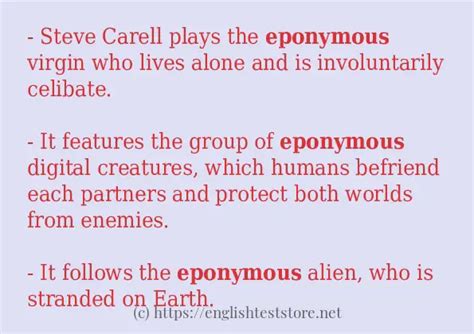 Some Example Sentences Of Eponymous Englishteststore Blog