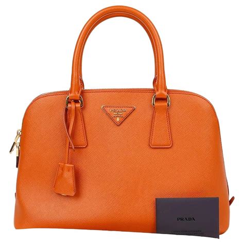 Prada Lux Tote Bag Orange Leather Ref2845169 Joli Closet