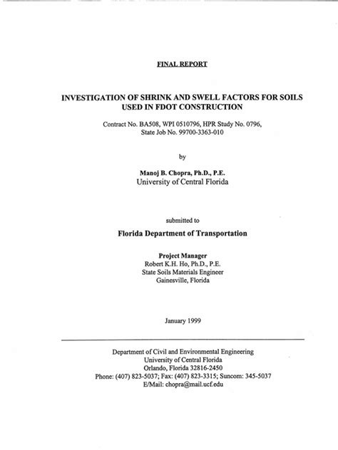 Soil Compaction Report Fdot Pdf Pdf
