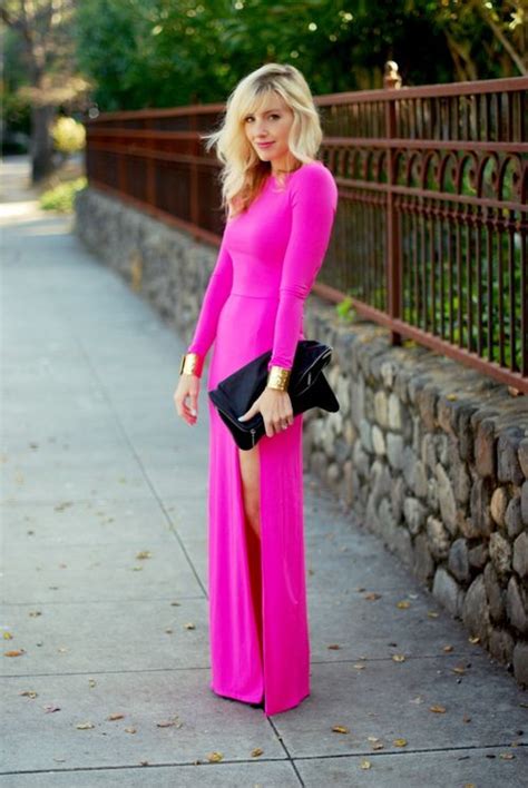 Be Bold This Year Wear Neons Top Shop Dress Long Sleeve Pink Maxi