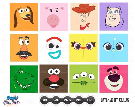Toy Story Face Dxf Eps Svg Pdf Png Cricut Silhouette File