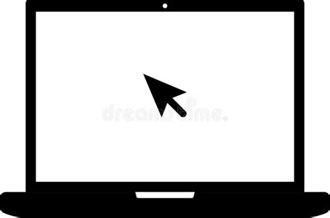 Laptop Click Cursor Black And White Icon Stock Vector Illustration Of Sign Keyboard 358337209