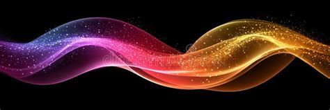 Abstract Colorful Wave Background Design With Sparkling Golden
