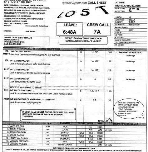 Sophie Evans 2009 2011 Foundation And Advanced Productions Call Sheet