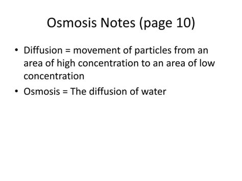 Osmosis Notes Ppt
