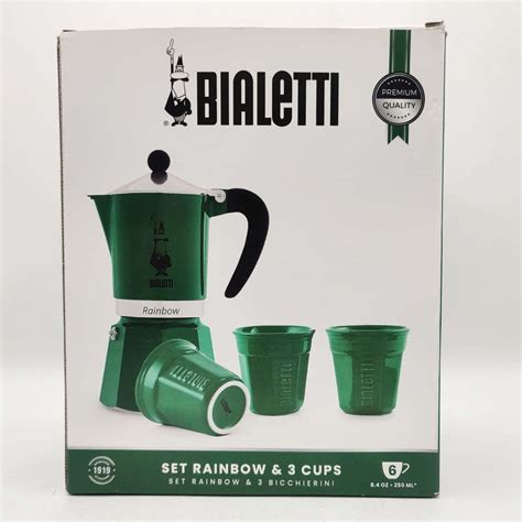 Bialetti Espresso Maker Caffettiera Set Rainbow And 3 Cupss