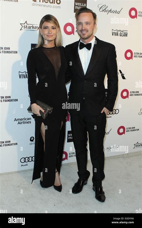 Los Angeles California Usa 22nd Feb 2015 Aaron Paul Lauren