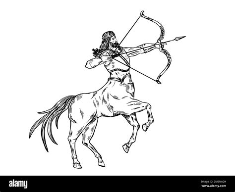 Sketch Of Astrological Zodiac Sagittarius Archer Elegant Astrology