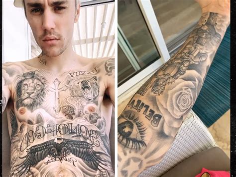 Justin Bieber Tattoos List