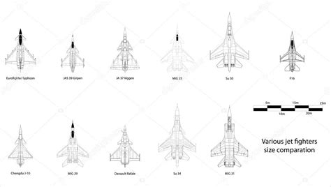 ジェット戦闘機の比較 — ストックベクター © Alexciopata 21027945