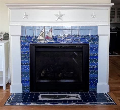 Coastal Fireplace Beach Style Living Room Providence By