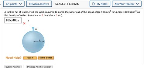 Solved 0 1 Points V Previous Answers Scalcet8 6 4 024 My