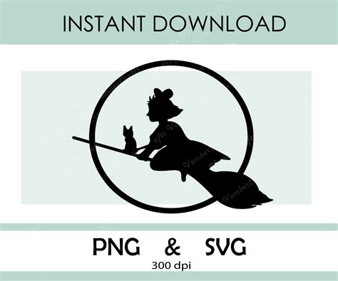 Kiki Witch Cartoon Png Svg Sticker Printable Black Cat And Witch