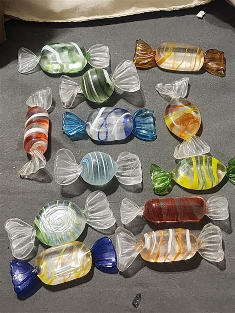 Lillian Vernon 12 Piece Hand Blown Glass Candy Art Original Box Cute