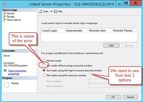 Sql Server Linked Server Creation Error Ole Db Provider Sqlncli11 For Linked Server