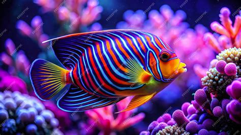 Premium Photo Cute Angelfish Swimming In The Ocean Wallpaper Design