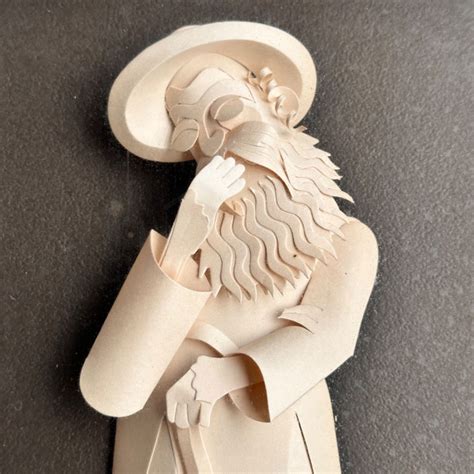 Lot 209 Jack Eisner Paper Sculpture Of A Rabbi In Shadowbox Slocal Estate Auctions Network