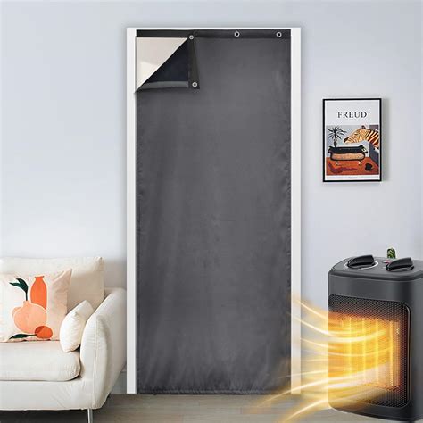 Qelus Thermal Insulated Door Curtain 32 W X 80 Drop Blackout Self