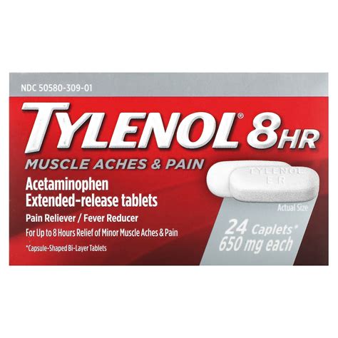 Tylenol 8 Hr Muscle Aches And Pain Acetaminophen Pain Reliever Fever