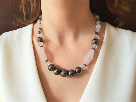 Colier Cu Hematite Si Cuart Rutilat⭐ Belstonia