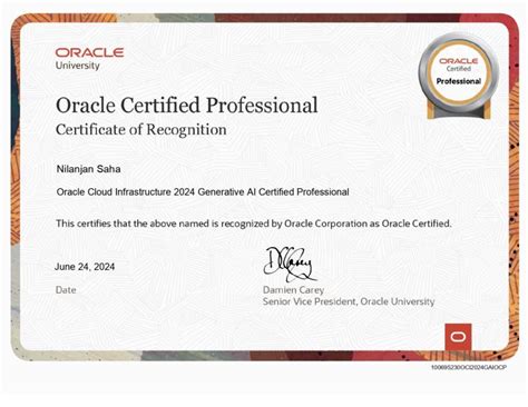 Nilanjan Saha On Linkedin Oraclecloud Generativeai Certification