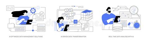 Ai Technology In Data Analysis Abstract Concept Vector Illustrations