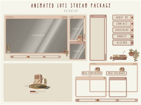Animated Twitch Stream Package Cute Alerts Cozy Panels Webcam
