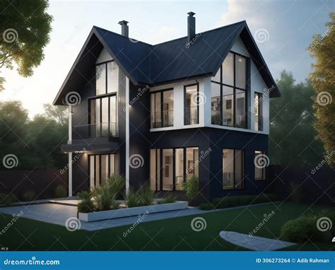 Modern Duplex House Floor Plan With Symmetrical Layouts And Shared Outdoor Space Royalty Free