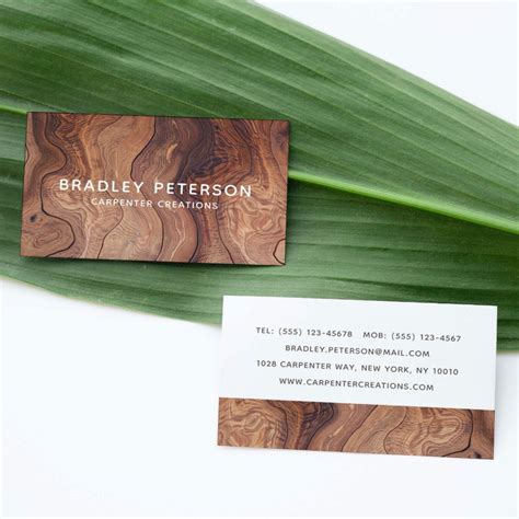 Stylish Modern Wooden Carpentry Construction Business Card Zazzle