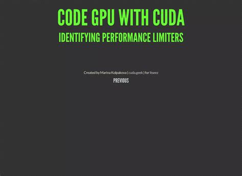 Code Gpu With Cuda Identifying Performance Limiters Ppt