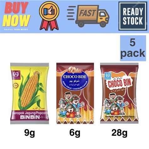 Binbin Corn Choco Bin Choco Bim Keropok Jagung 5 Pack Shopee Malaysia