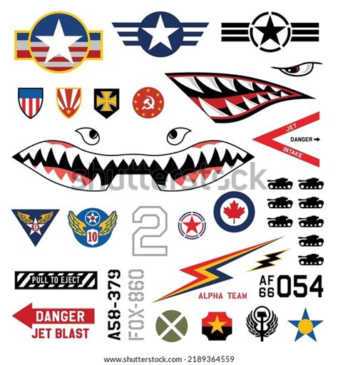 Fighter Jet Military Emblem Set Stock Vector Royalty Free 2189364559 Shutterstock