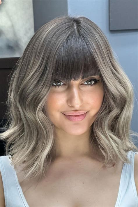 Blunt Bangs Wavy Hair