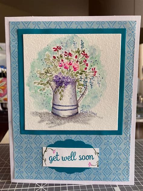 Handmade Get Well Soon Card With Flowers