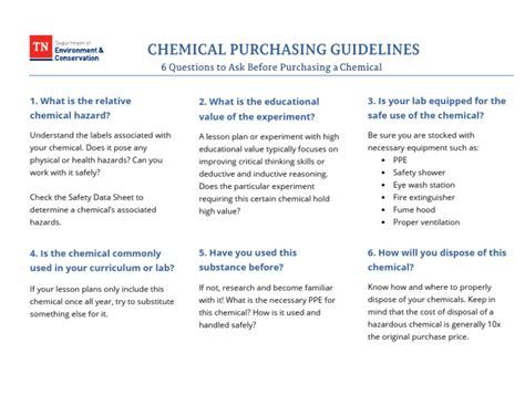 Sw Tslrp Chemical Purchasing Guidelines Pdf
