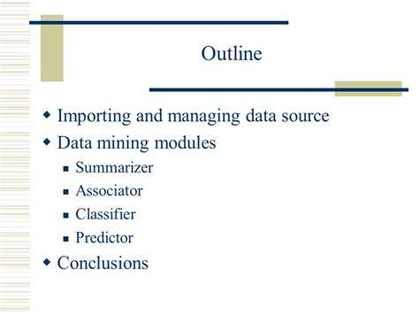 Evaluation Of Dbminer By Shu Lin Calin Anton Outline Importing And Managing Data Source Data
